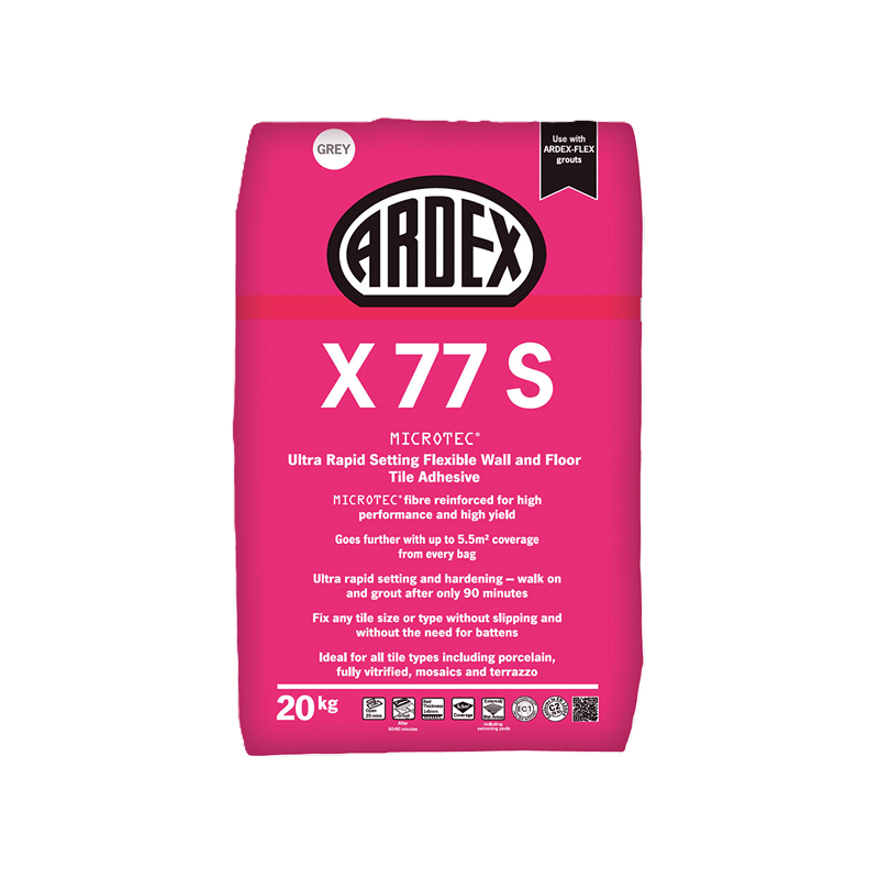 ARDEX X 77 S Tile Adhesive 20kg Grey - Solseal
